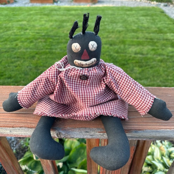 Toys | Handmade African American Antique Stuffed Cloth Rag Doll Black ...
